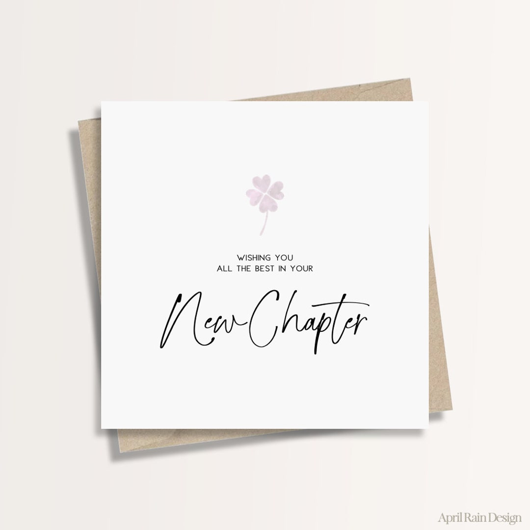 Wishing You All the Best in Your New Chapter Card Good Luck - Etsy