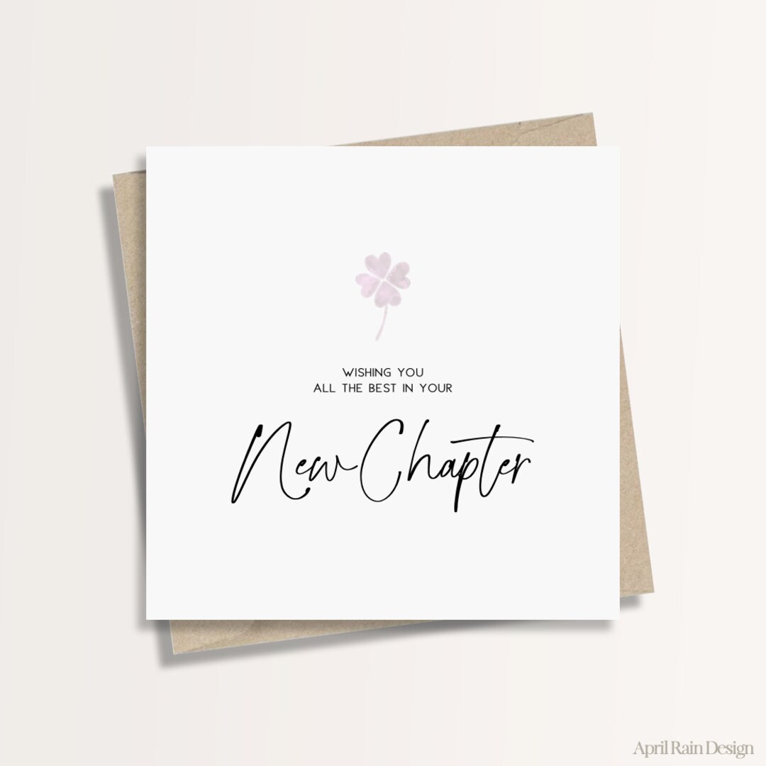 Wishing You All The Best In Your New Chapter Card Good Luck Etsy Wishing You All The Best In Your New Chapter Card Good Luck Etsy