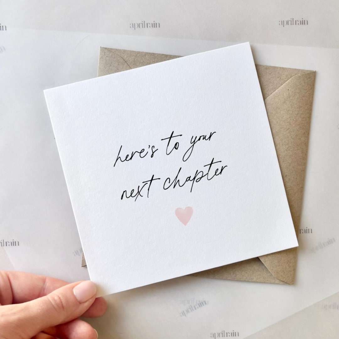 Here's to Your Next Chapter Card | Good Luck Card, Congratulations Card ...