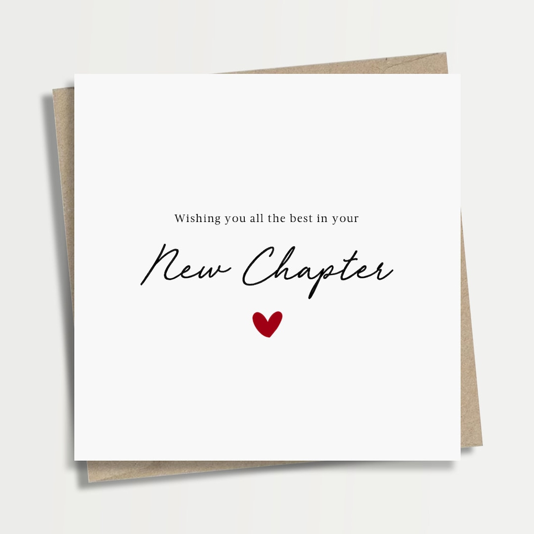 New Chapter Card Wishing You All the Best in Your New Chapter, New Job ...