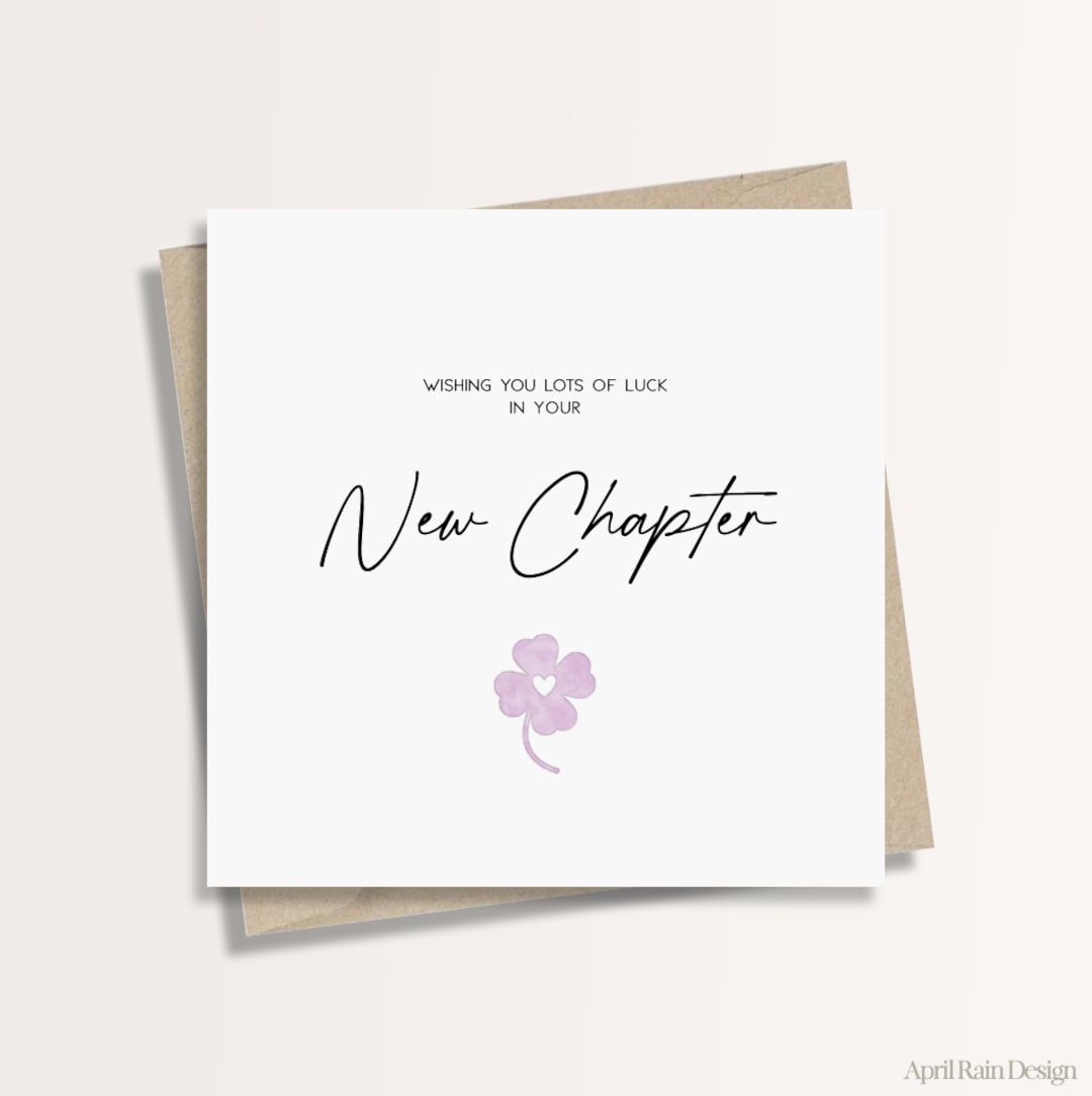 New Chapter Card Good Luck Card, Wishing You All the Best in Your New ...