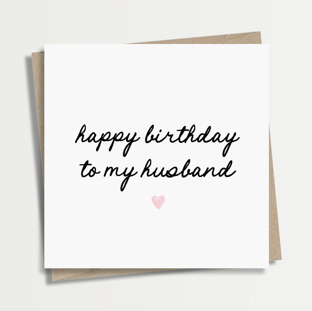 Happy Birthday to My Husband Card Birthday Card for My Husband, Husband ...