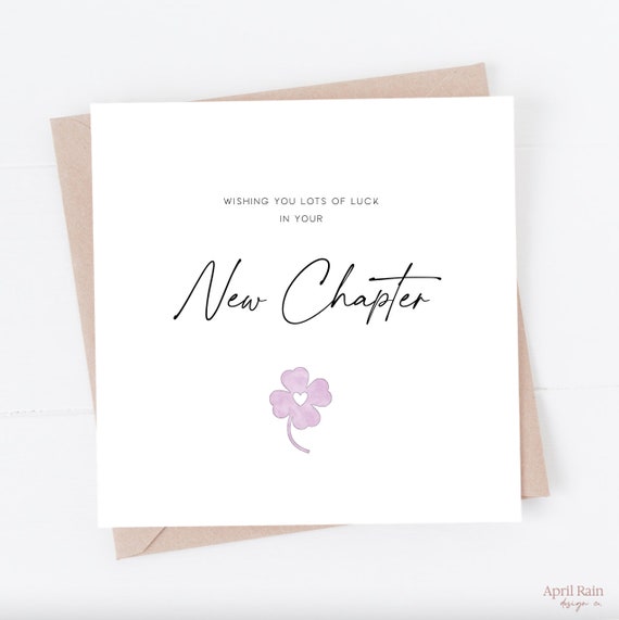 New Chapter Card Good Luck Card Wishing You All the Best in | Etsy UK
