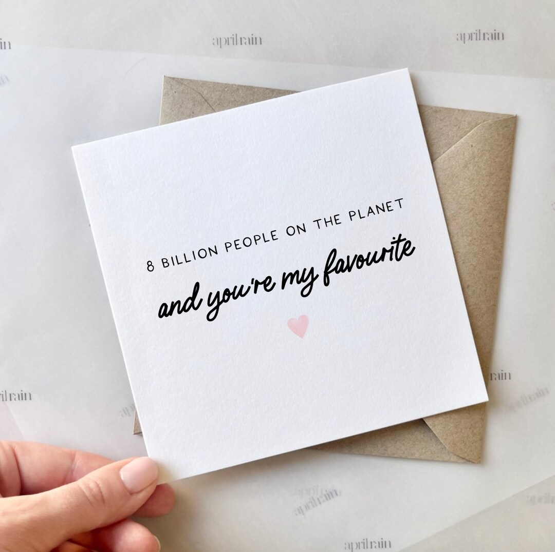 Favourite Person Card Anniversary Card, Love Card, I Love You Card ...