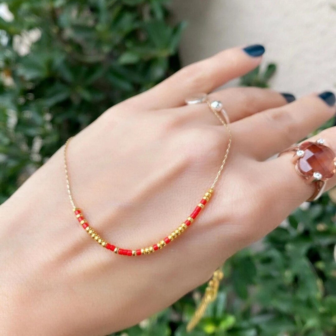 Dainty Beaded Morse Code Gold Necklaces for Women, Personalized Morse ...