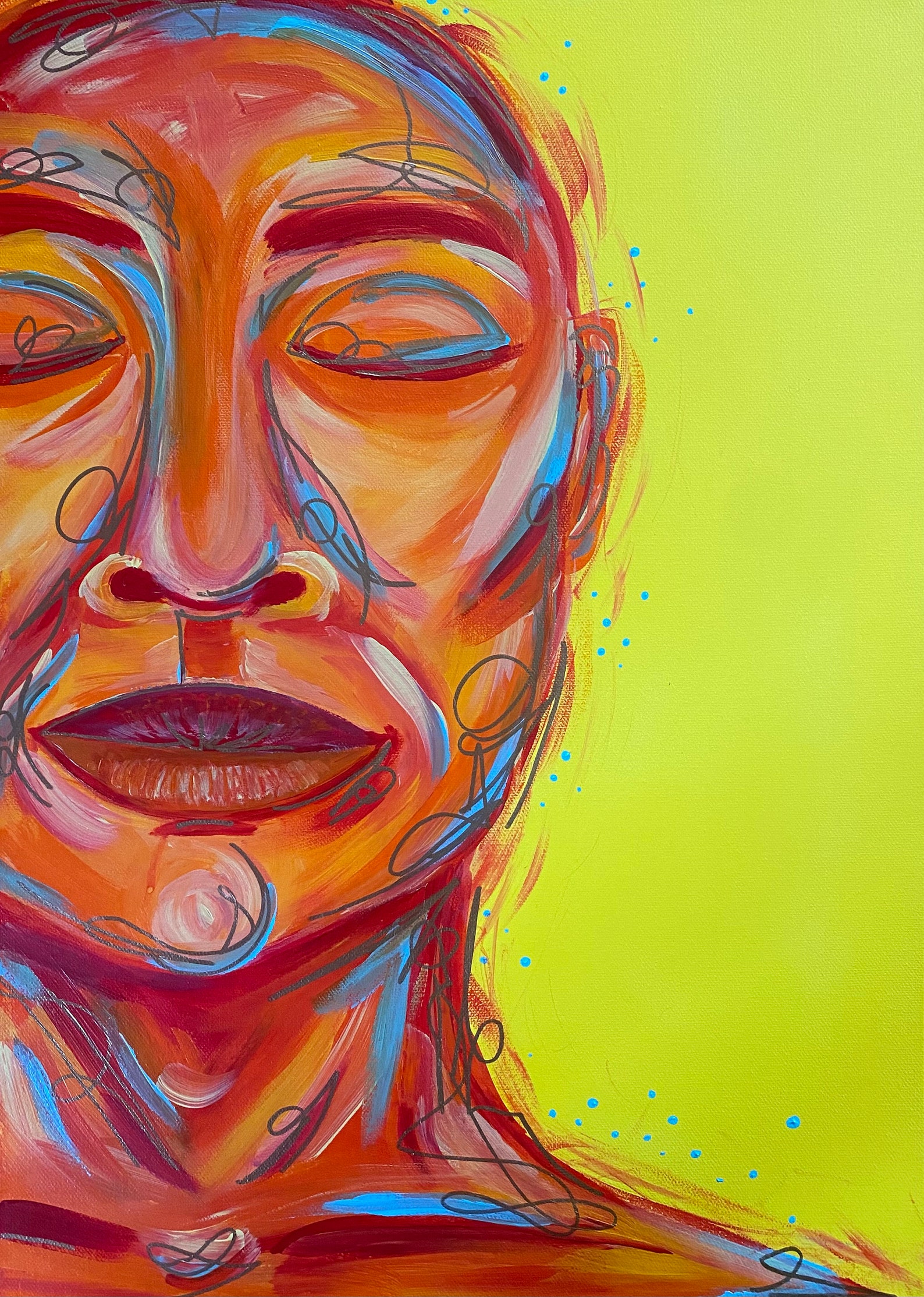 Patience Original Abstract Male Portrait Painting - Etsy