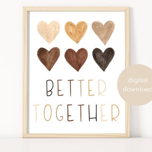 Better Together Diversity Wall Art Classroom Decor - Etsy