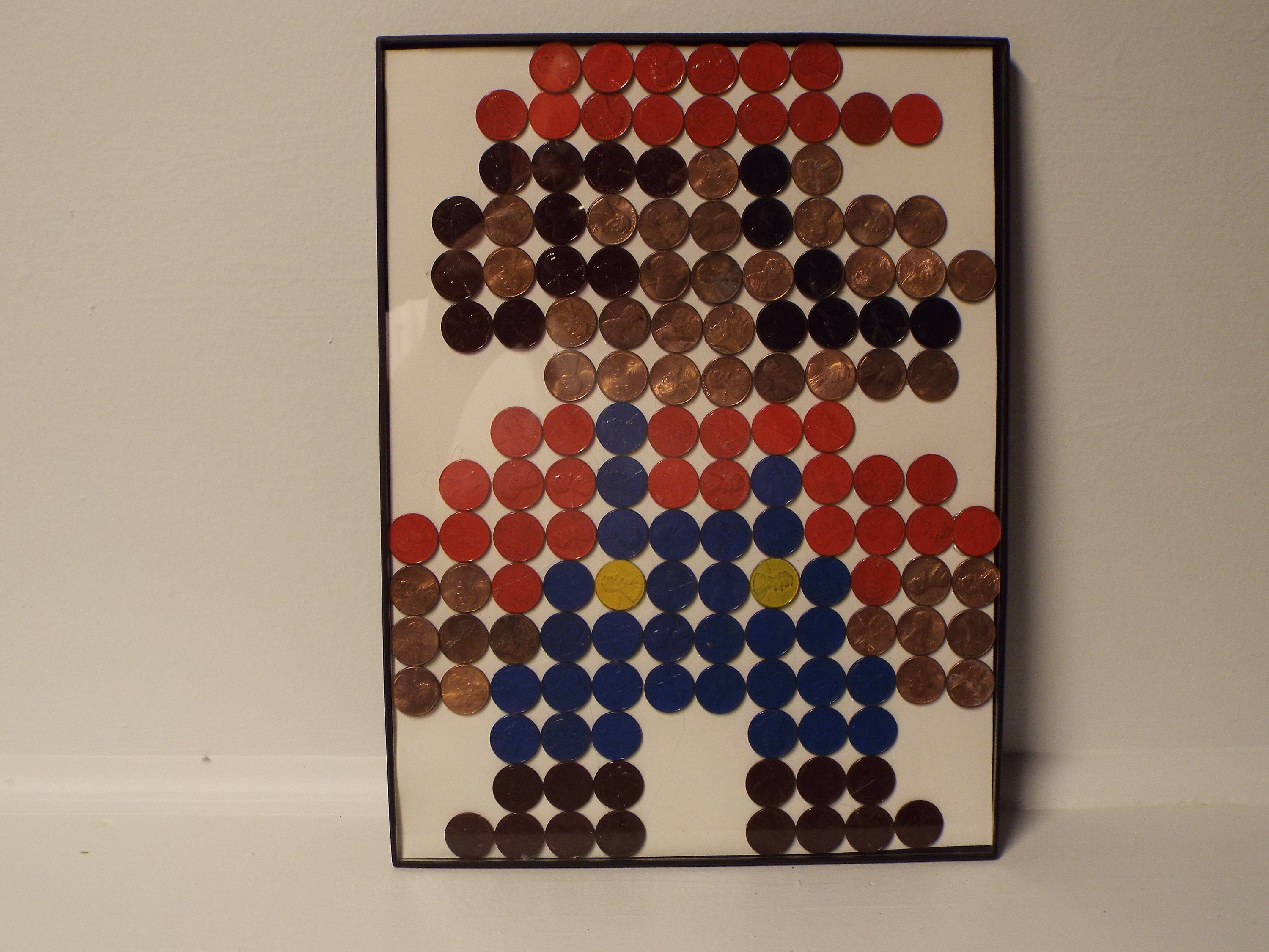 12x9 Homemade Mario Penny Art 8 Bit Retro - Etsy
