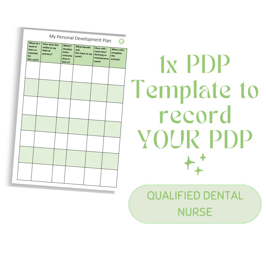Dental Nurse Personal Development Plan PDP - Etsy