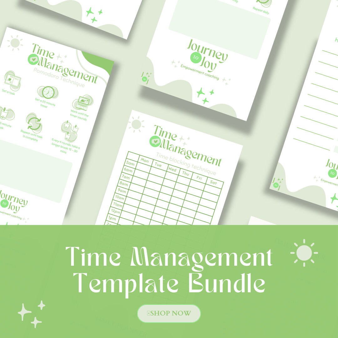 Time Management BUNDLE - 3 Templates - Etsy