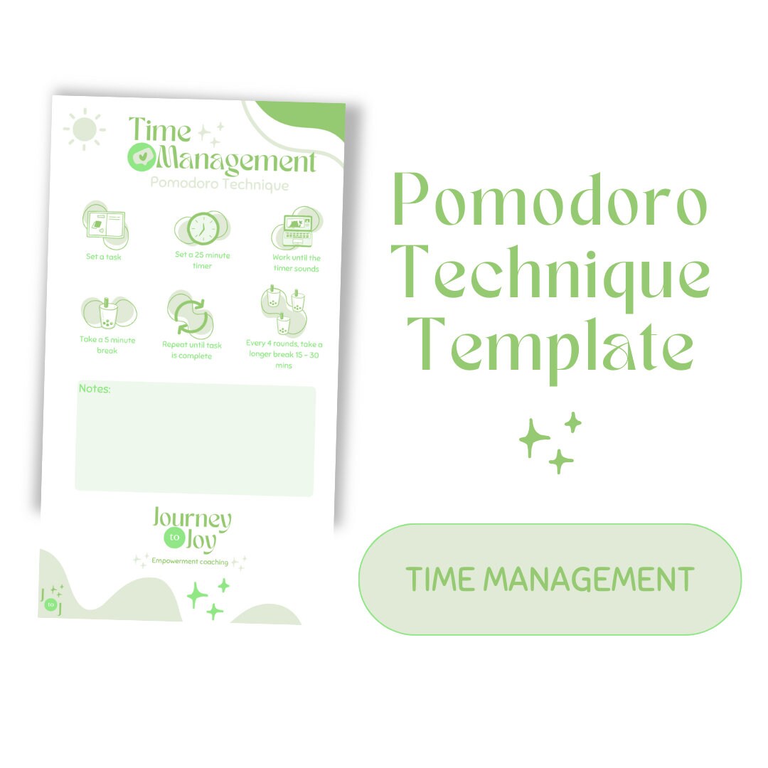 Time Management Pomodoro Technique - Etsy