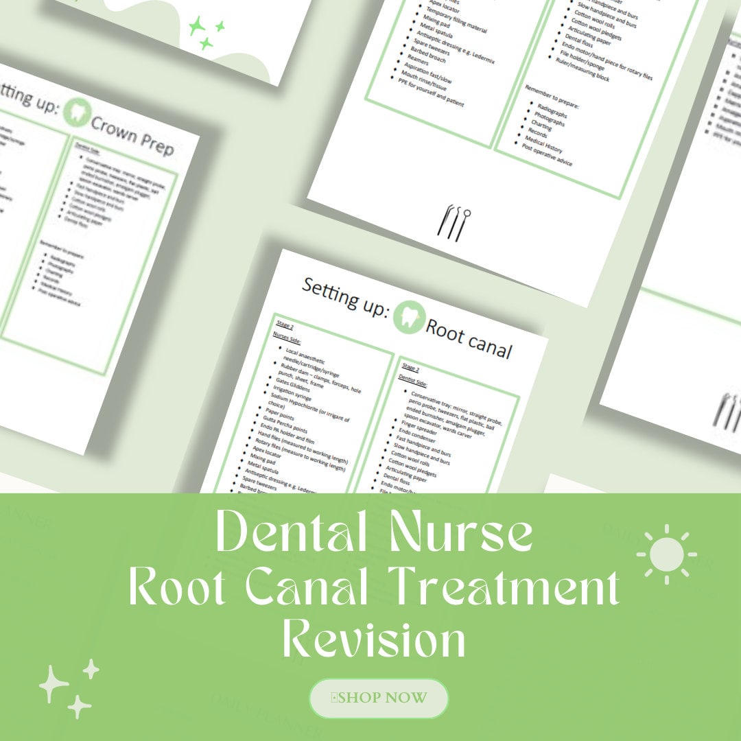 Dental Nurse Revision 'setting Up: Root Canal Treatment' - Etsy
