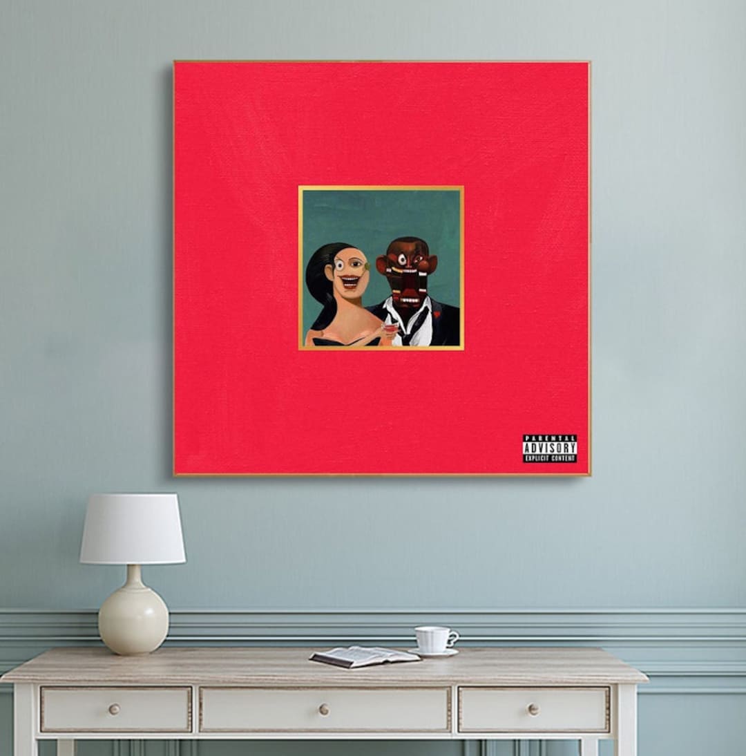 Kanye West My Beautiful Dark Twisted Fantasy Album Cover Art Etsy