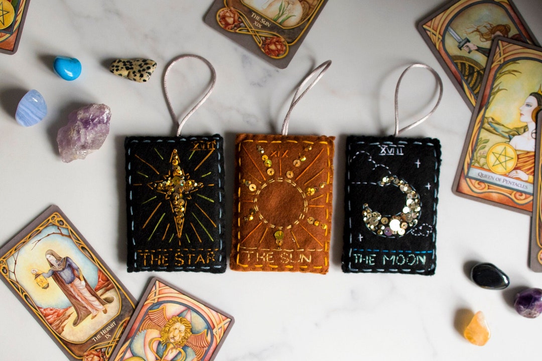 Handmade Felt Tarot Card Ornaments. Hand Embellished and Embroidered ...