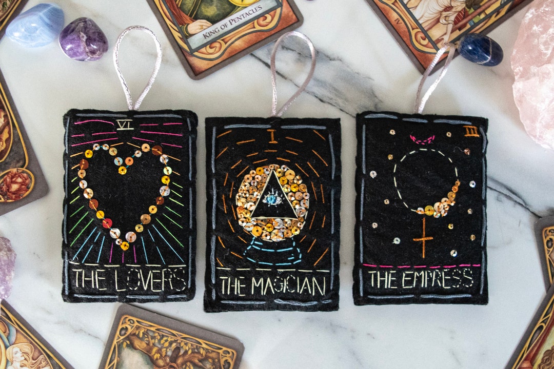 Handmade Felt Tarot Card Ornaments. Hand Embellished and Embroidered ...