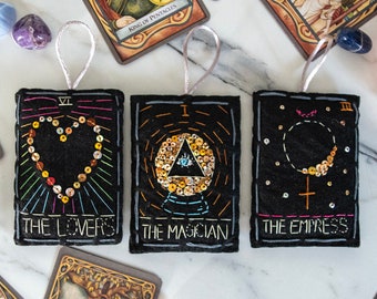 Handmade Felt Tarot Card Ornaments. Hand Embellished and Embroidered ...