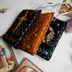 Handmade Felt Tarot Card Ornaments. Hand Embellished and Embroidered ...