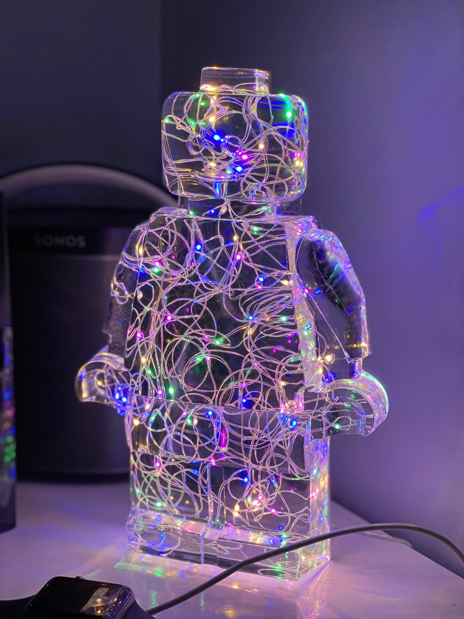 White Warm Light Resin Lego Man Led Light Lamp Sculpture | Etsy