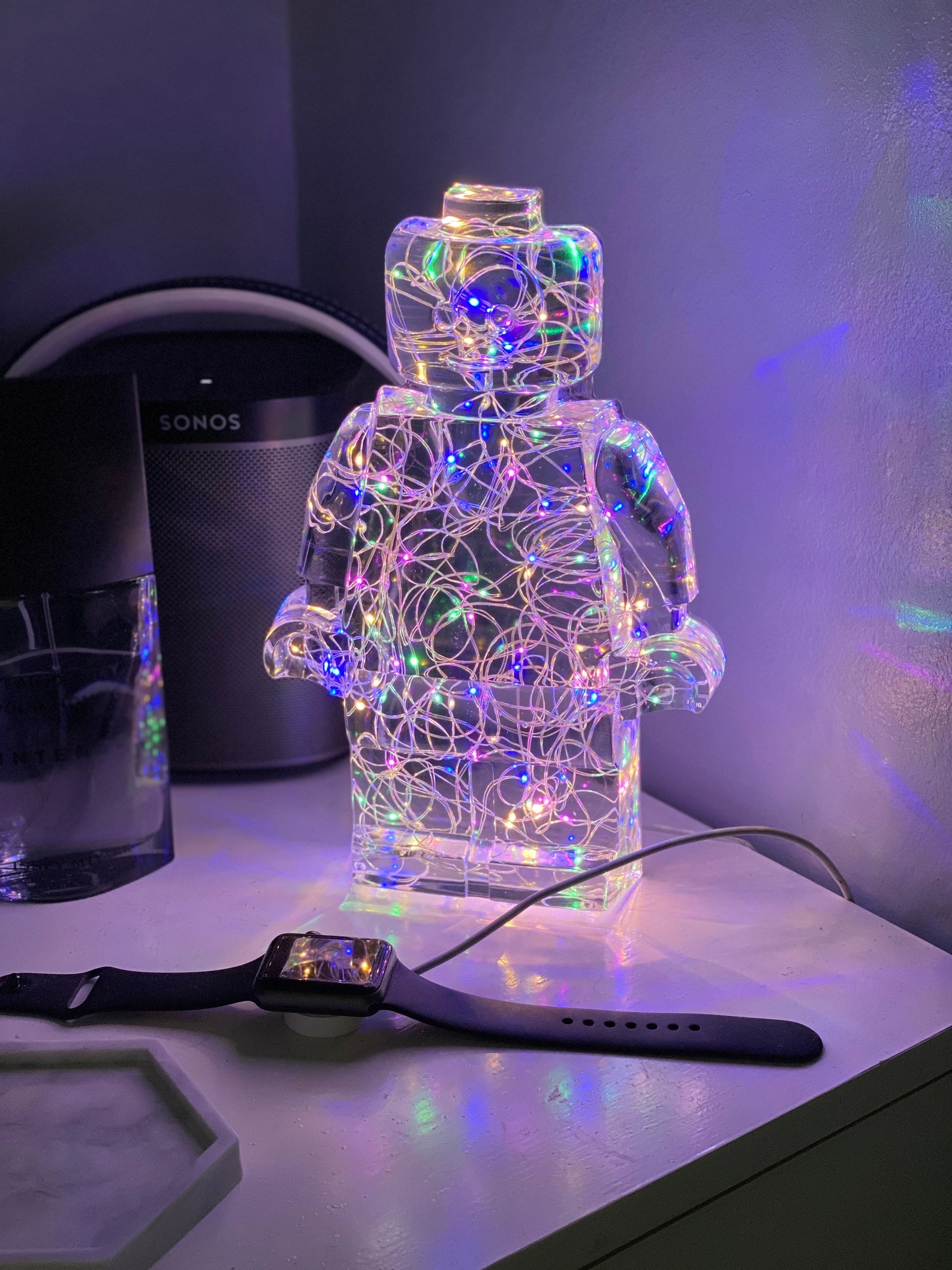 White Warm Light Resin Lego Man Led Light Lamp Sculpture | Etsy