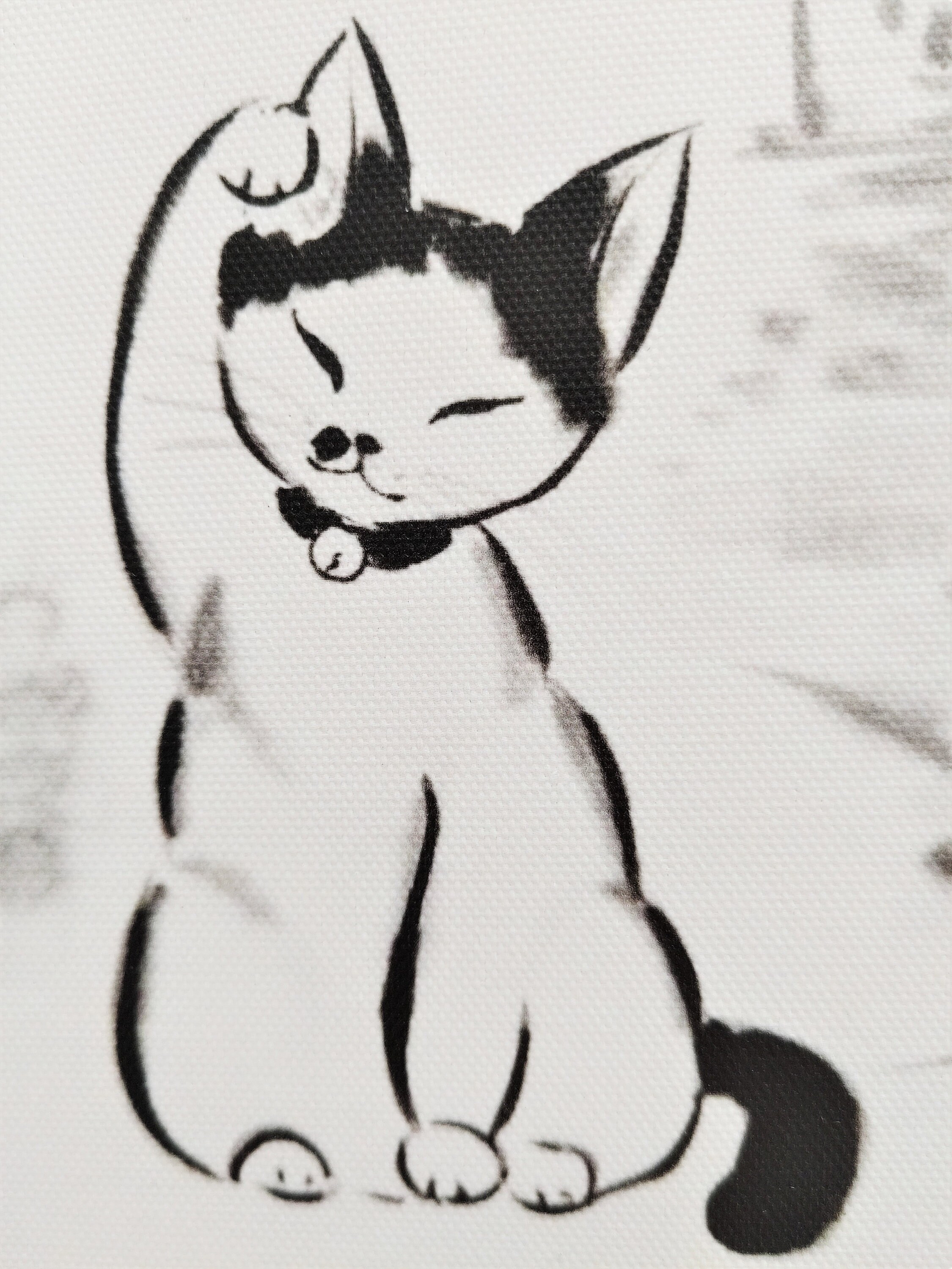 Cat Sumie「manekineko / Lucky Cat」 Japanese Calligraphy Sumie Print on ...