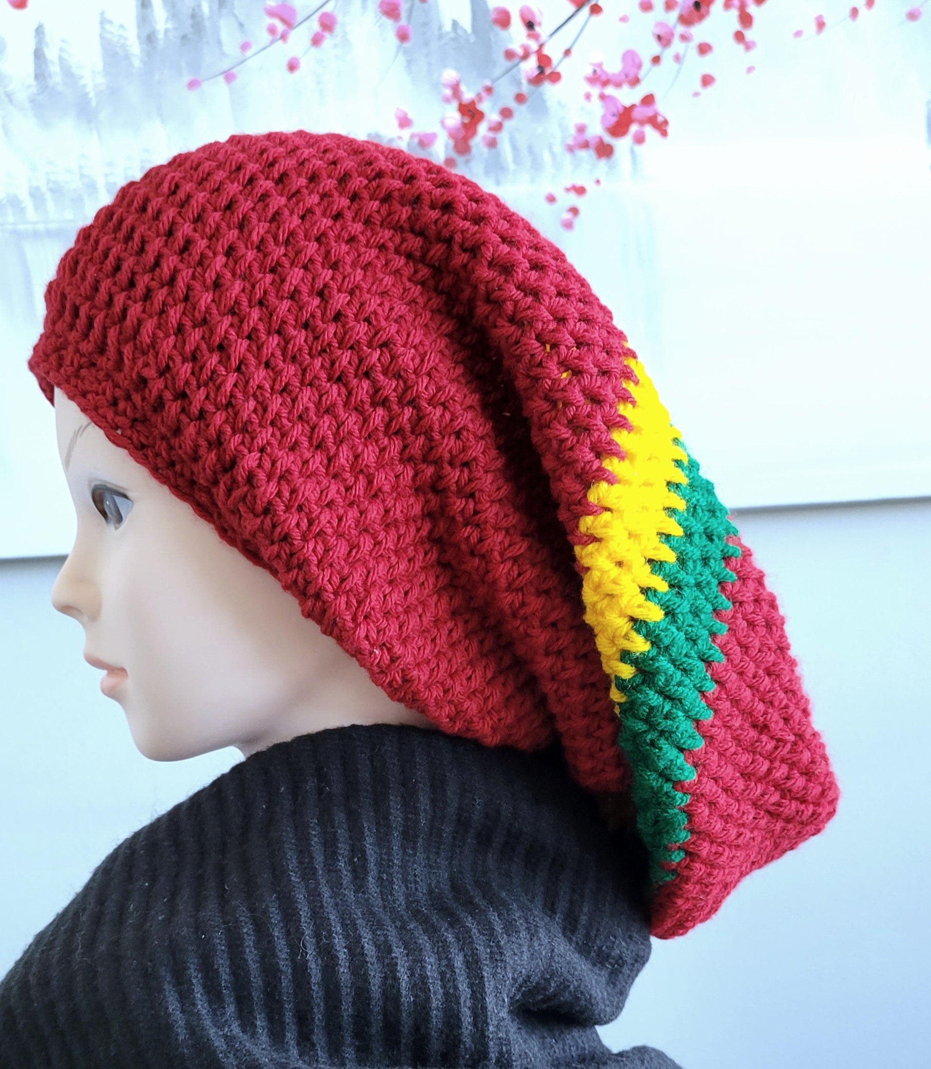 Large Rasta Tam, Dreadlocks Tam, Winter Tam, Slouching Hat,slouchy Hat ...