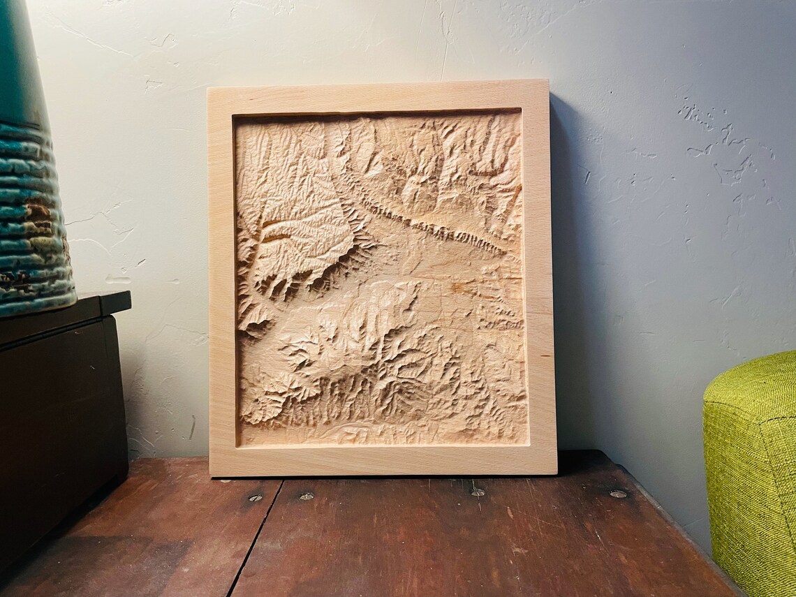Custom 13" Wooden Raised-relief Map - Etsy