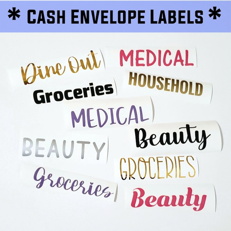 Cash Envelope Labels / Vinyl Decals / Budget Binder Decals / - Etsy