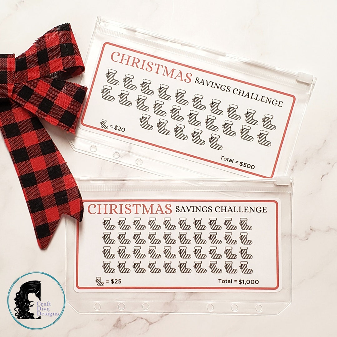 Christmas Savings Challenge Envelope / Laminated Savings Trackers / A6 ...