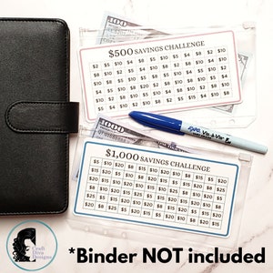 Savings Challenge Bundle, Laminated Savings Tracker, A6 Cash Envelopes ...