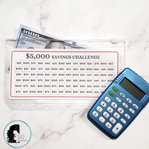 Savings Challenge Envelope, Laminated Savings Tracker, Zipper Cash ...