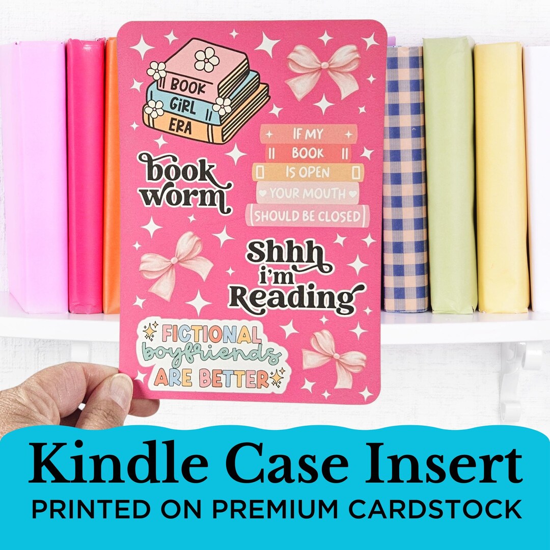 Kindle Case Insert / Clear Case Insert for E-reader / Bookish Gift / Cardstock Insert for ...