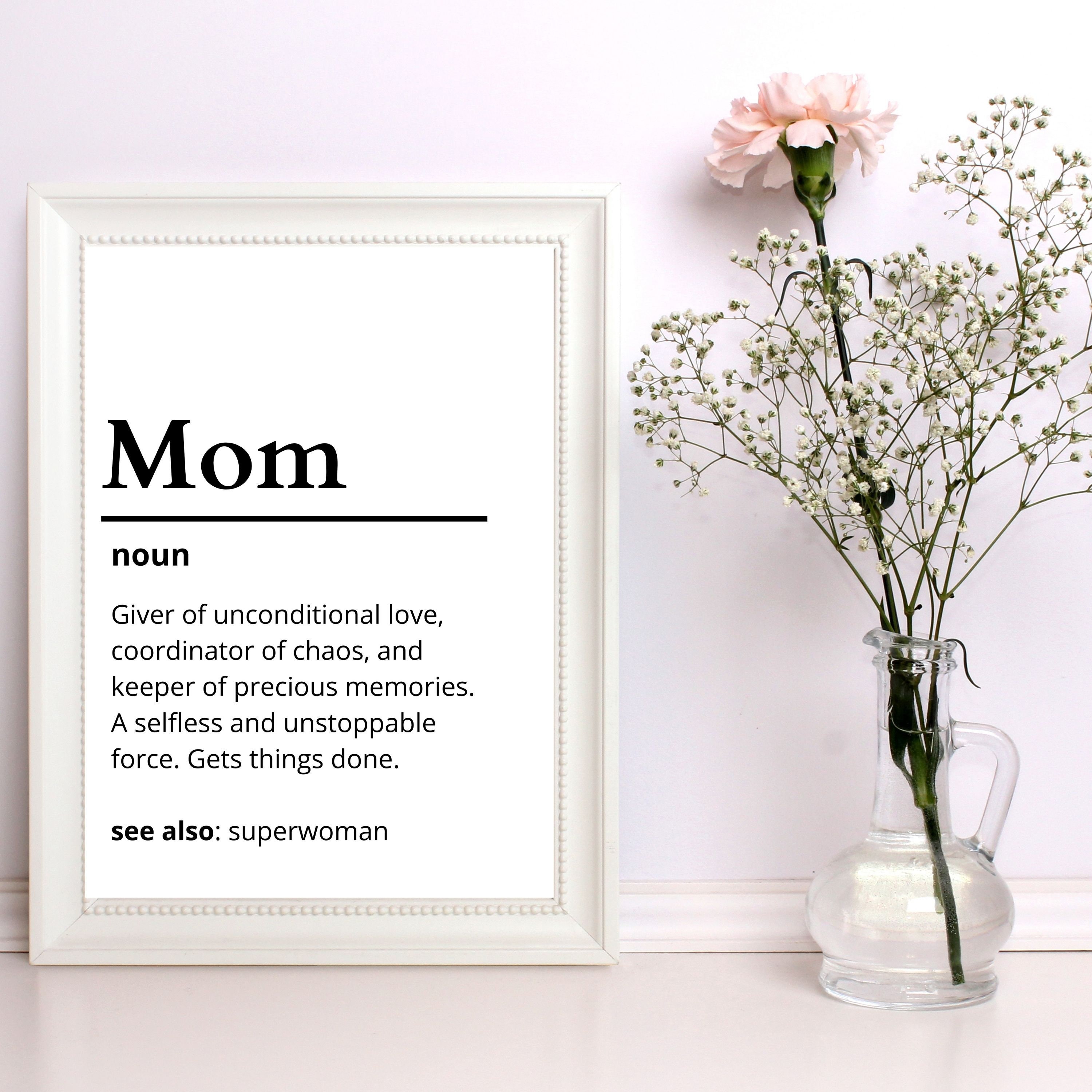 Mom Definition Wall Art / Definition Print / Mothers Day / - Etsy