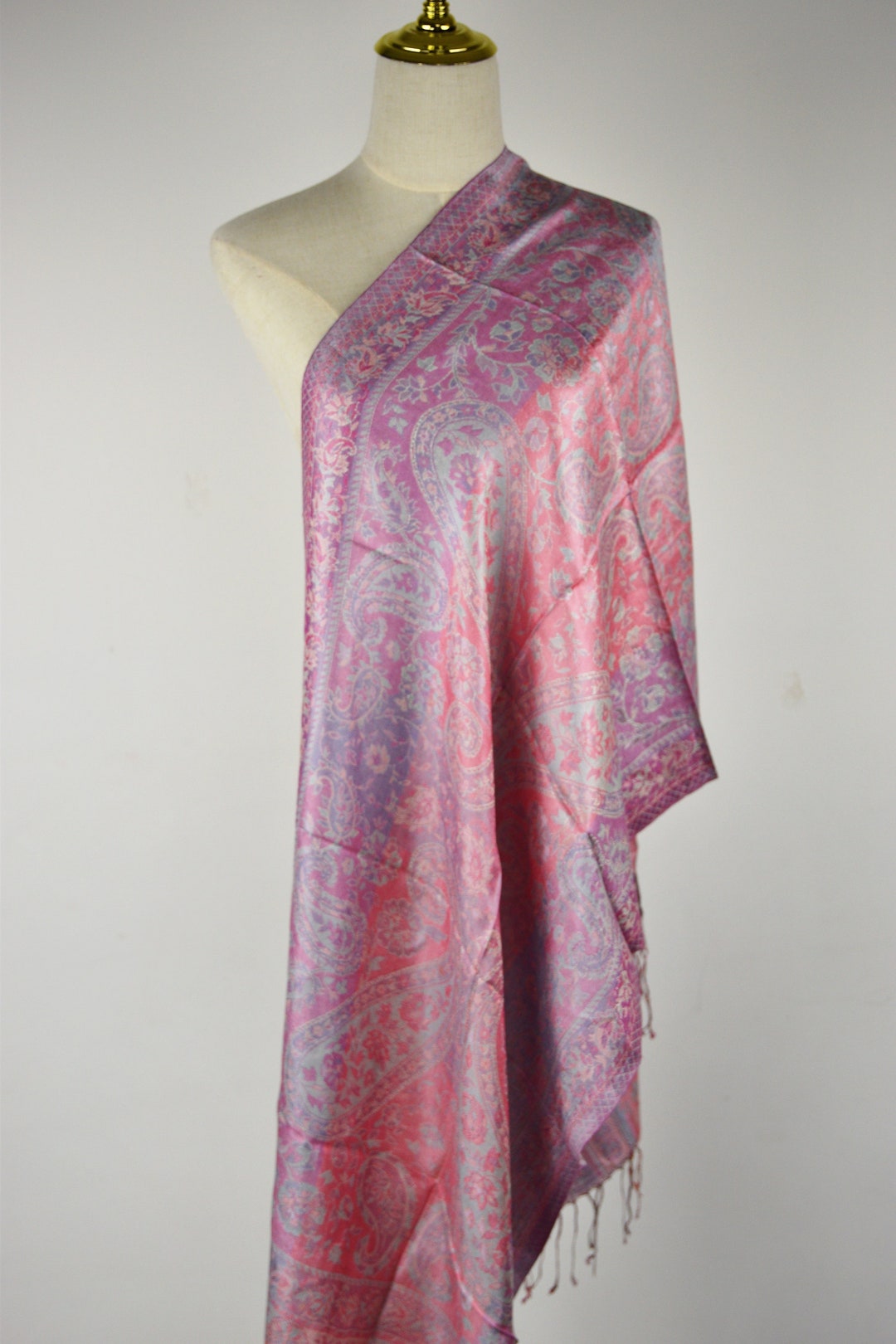 Pretty Pink Silk Scarf, Fine Silk Wrap, Luxury Silk Stole, Gift for ...