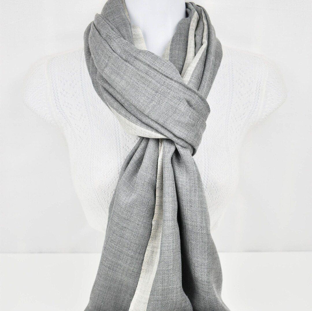 Cashmere Grey Scarf, Unisex Cashmere Wrap, Gift for Bridesmaid, Spring ...