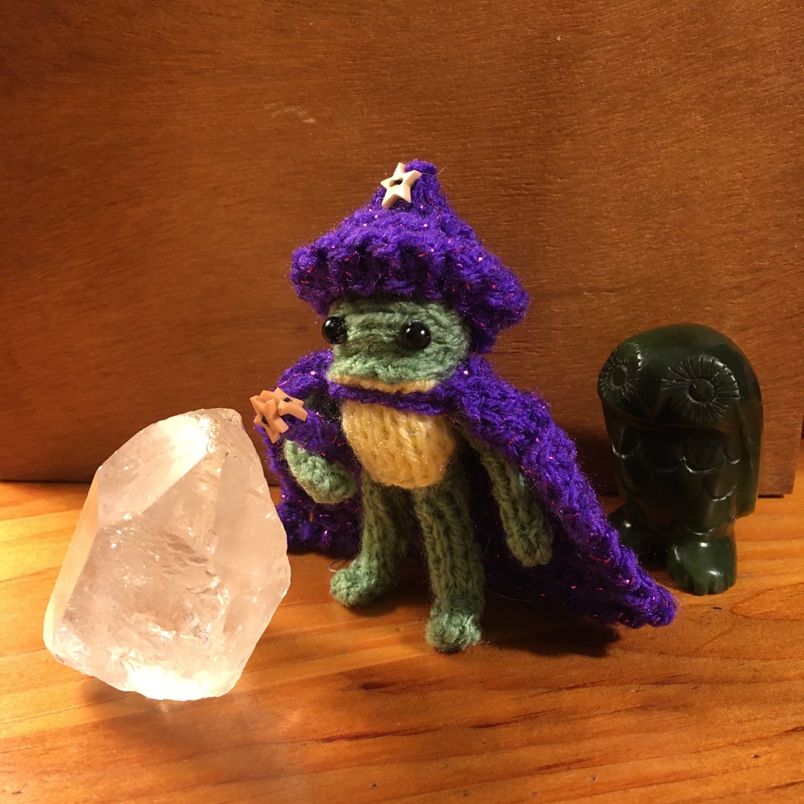 Hand Knitted Frog | Wizard Frog Plushie With Removable Accessories ...