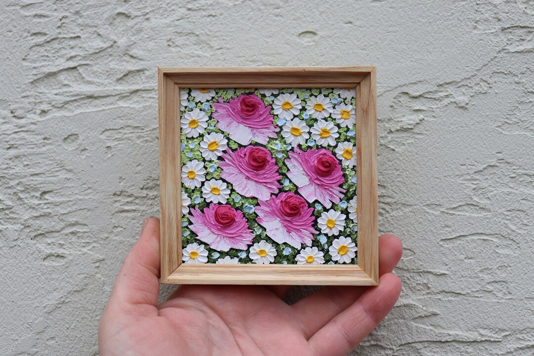 Rose Miniature Painting Flowers Impasto Original Small Oil - Etsy UK