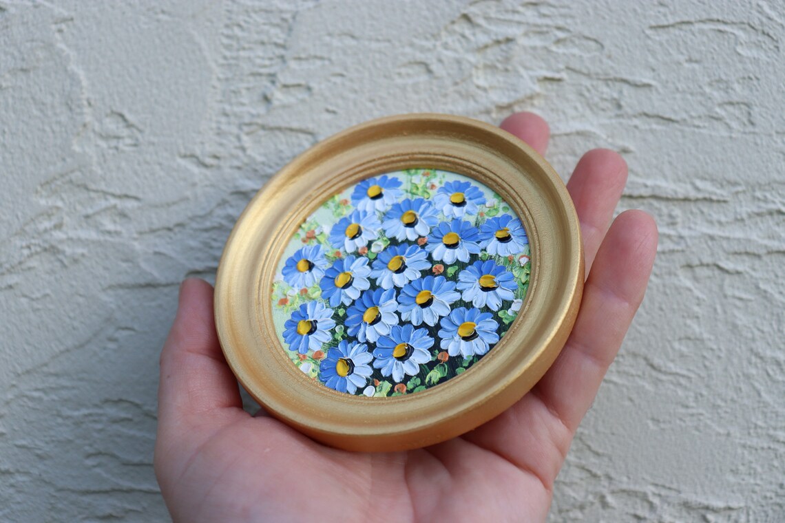 Forget-me-nots Painting Original Art Small Artwork Blue - Etsy
