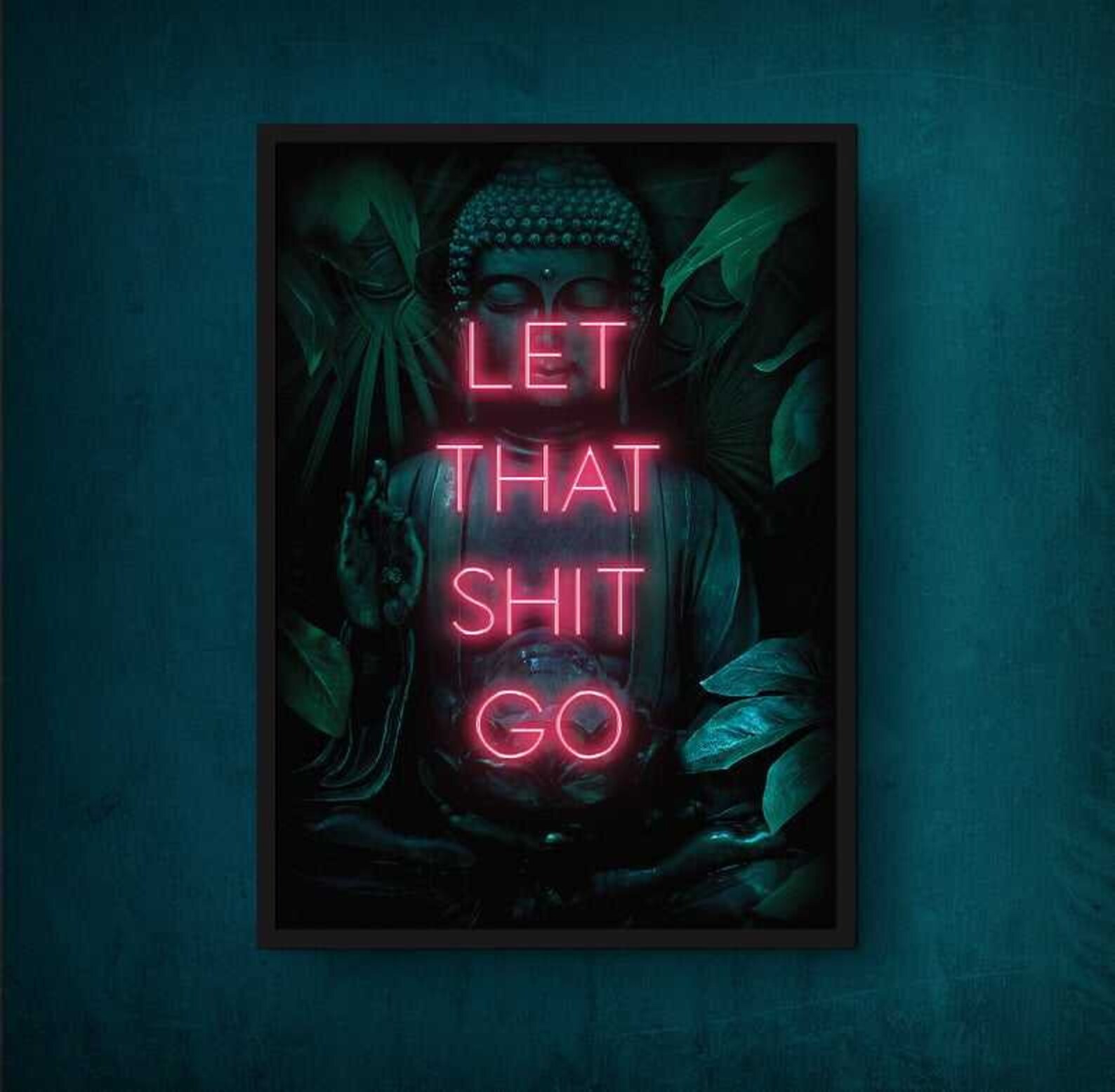 Let That Shit Go, Calm Yoga Poster, Bathroom Decor, Let That Shit Go ...