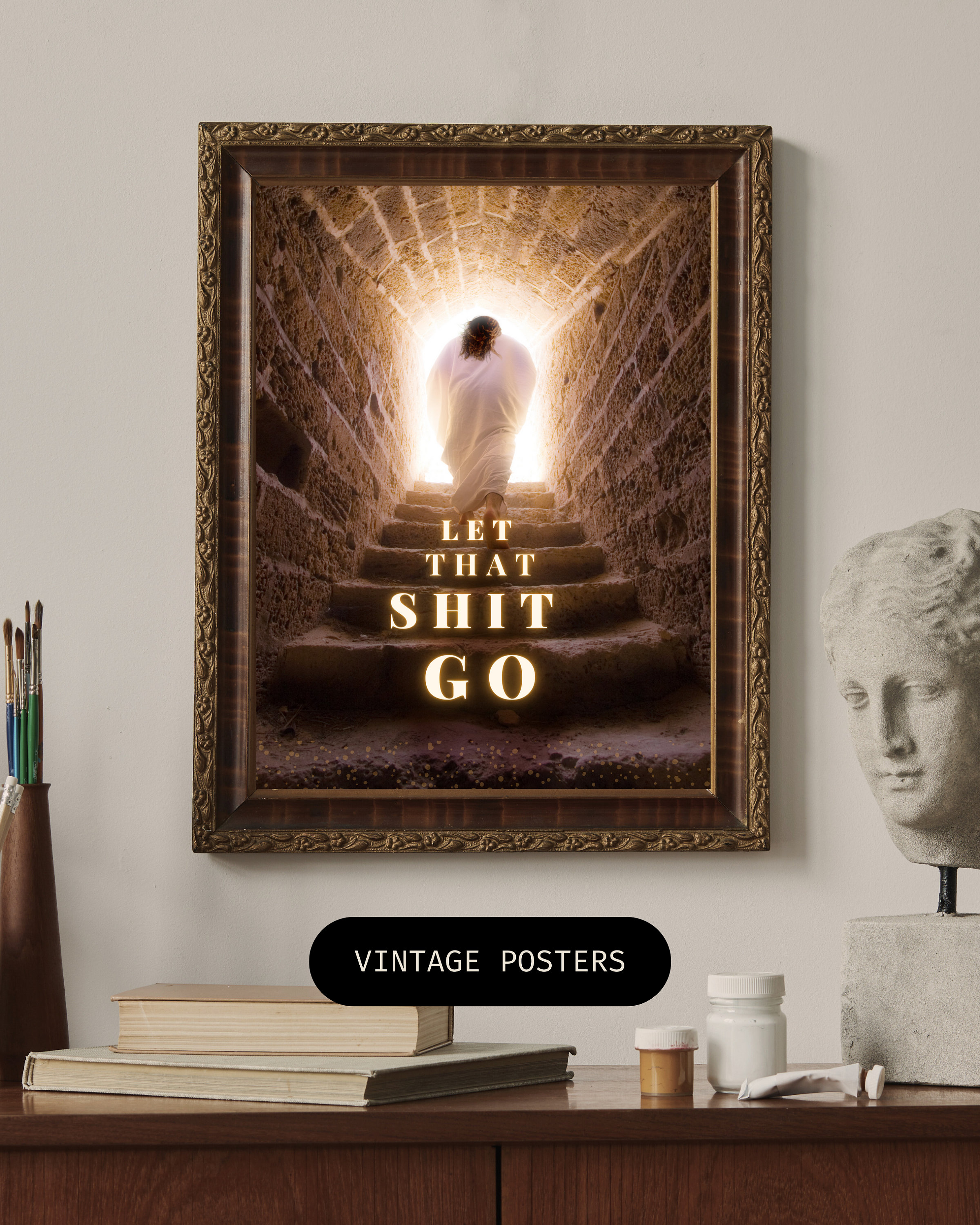 Jesus Christ Let That Shit Go Bathroom Printable Art, Instant Download ...