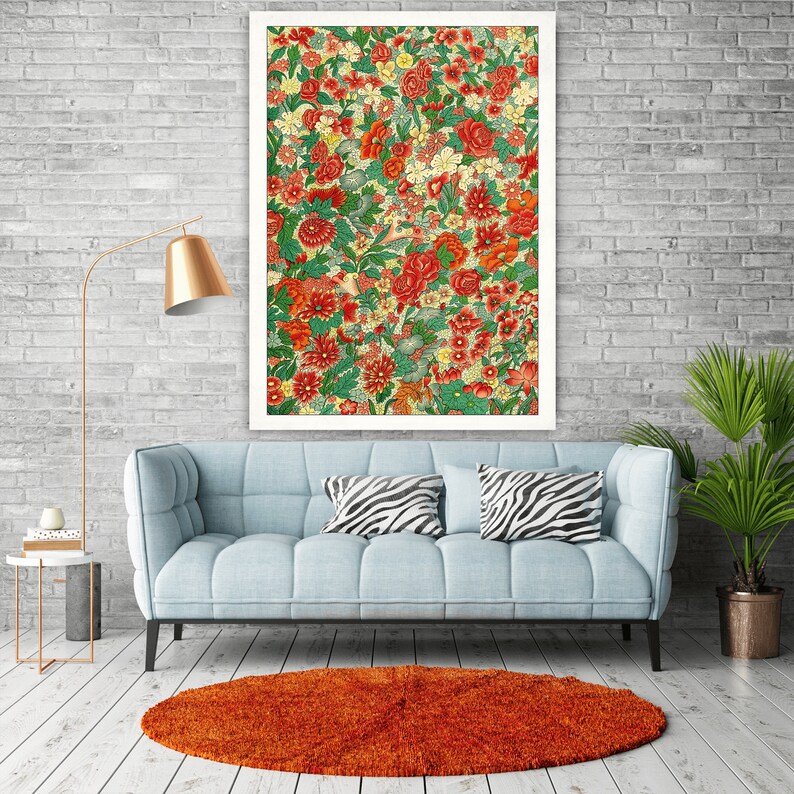 Traditional Chinese Colourful Summer Floral Pattern Vintage - Etsy UK
