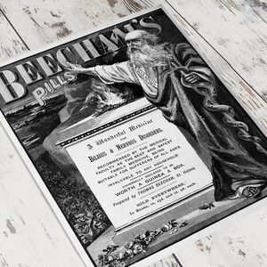 Beecham’s Pills Original Medicine Advertisement 1890 Vintage Poster ...