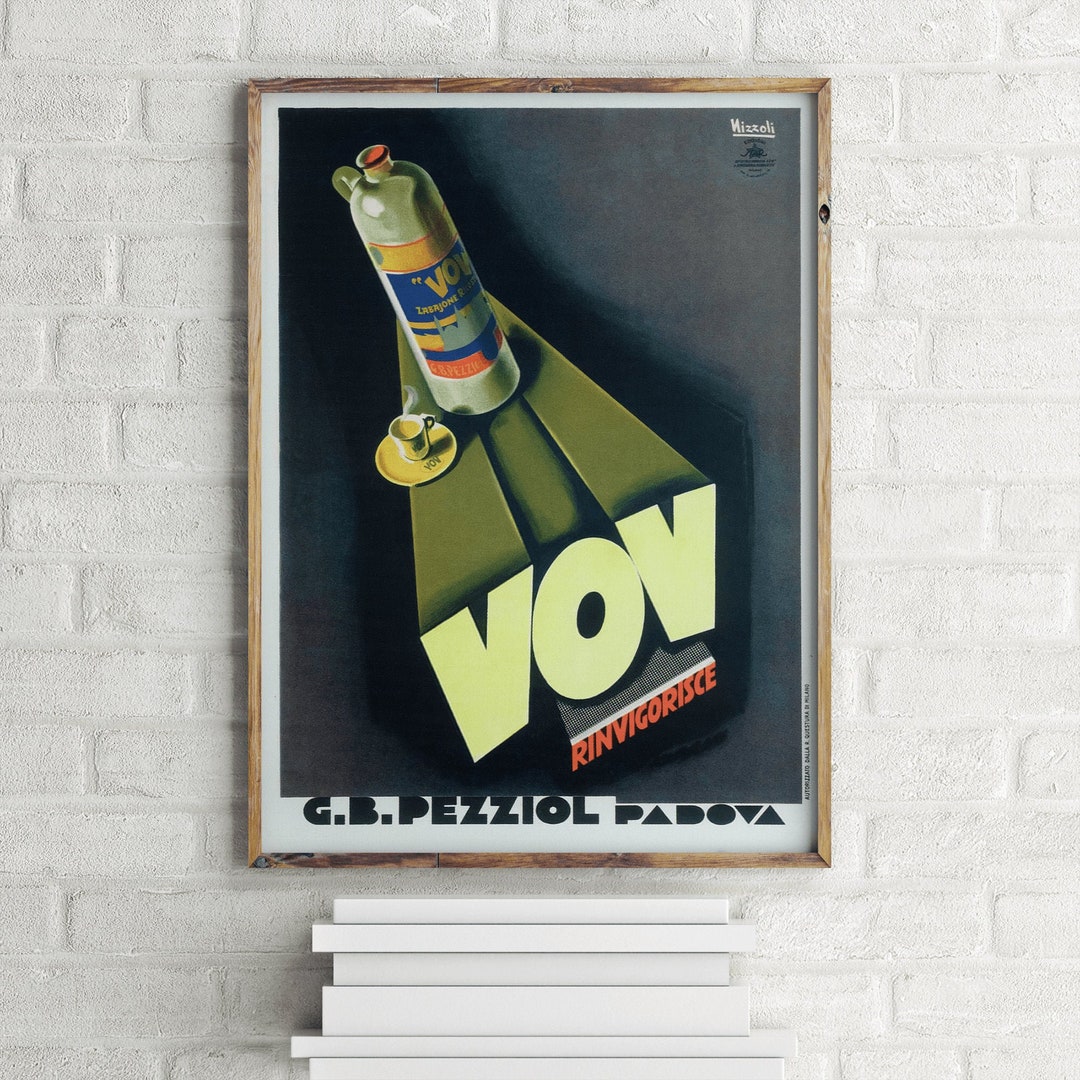 Vov Liqueur Vintage Alcohol Advertisement Poster, Retro Wall Art Print ...