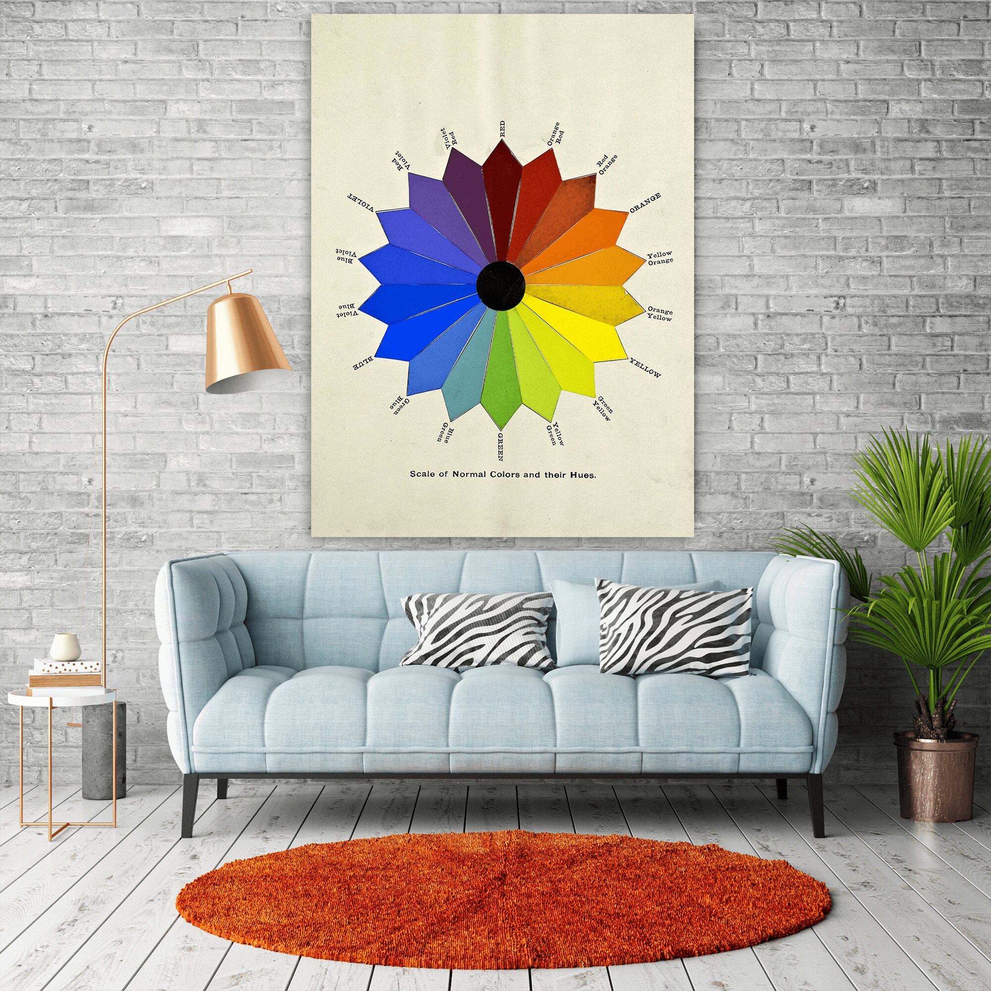 Scale of Normal Colors and Their Hues Minimalist Vintage Poster, Retro ...