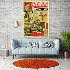 Vladimir Mayakovsky 1894-1930 Vintage Russian Poster, Retro Wall Art ...