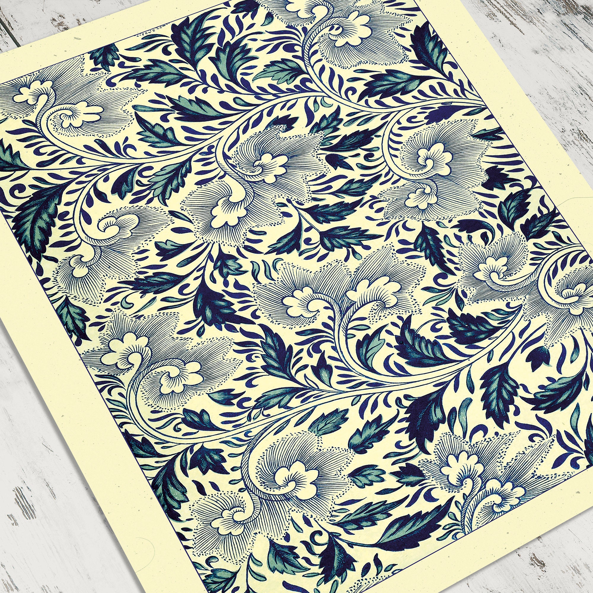 Traditional Chinese Blue and White Floral Pattern Vintage | Etsy UK