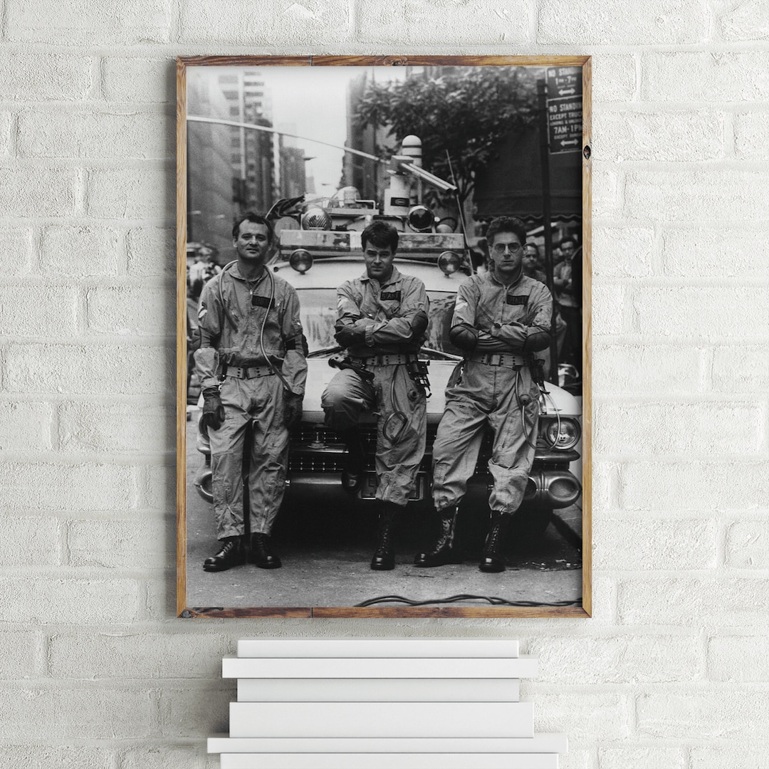 Ghostbusters Retro Movie Poster With Original Cast. Classic Film Scene ...