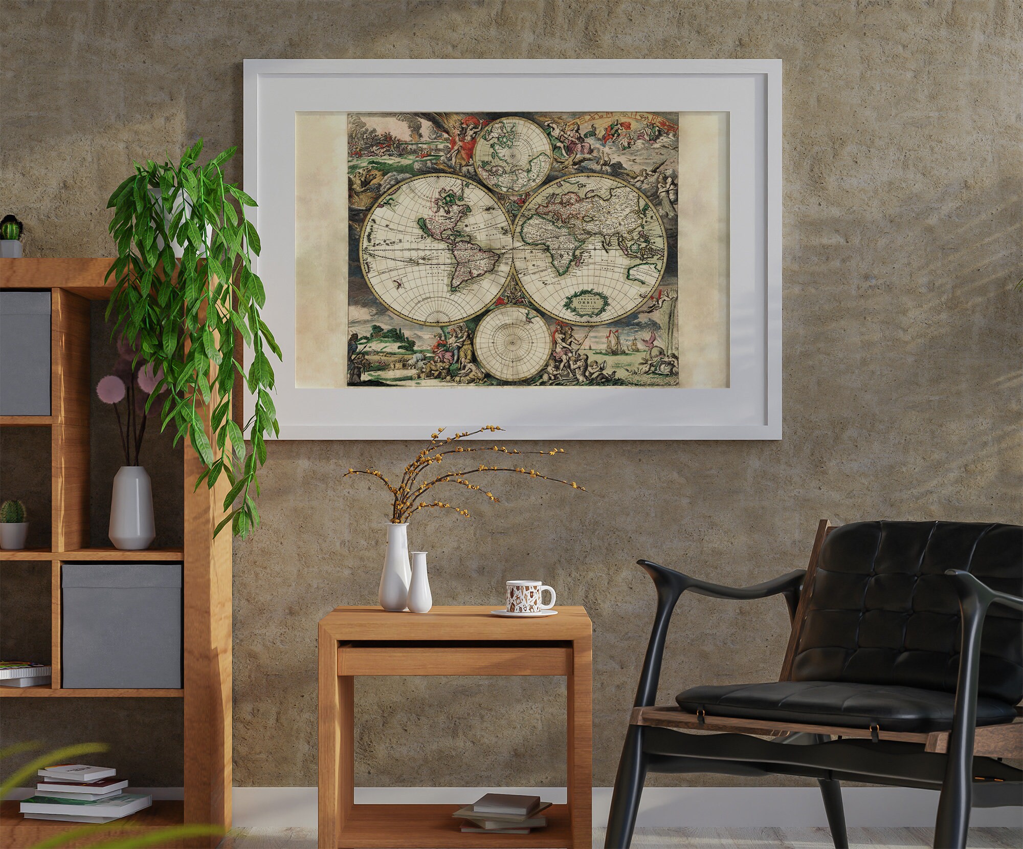 Old Map of the World Vintage Antique World Map Wall Art Home - Etsy UK