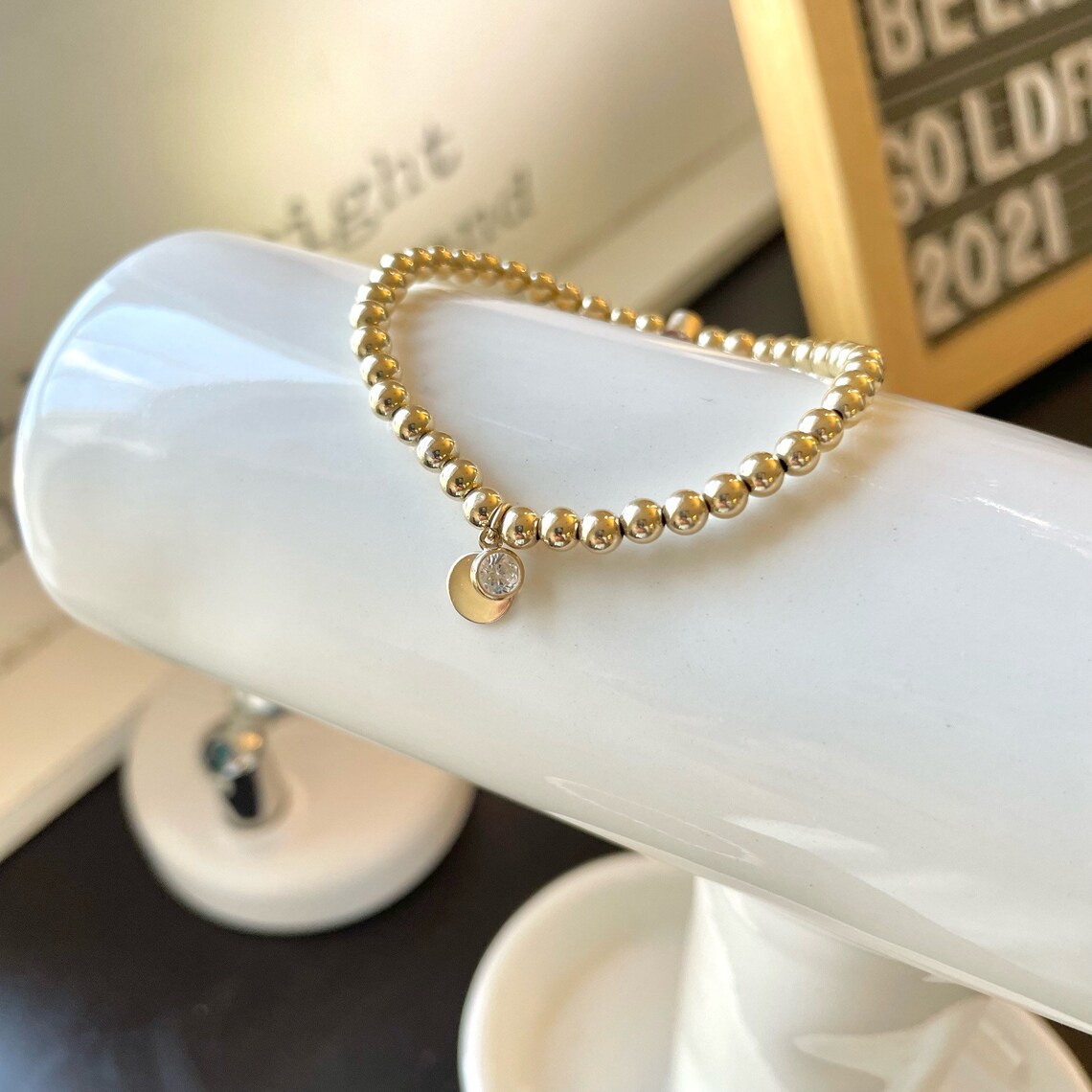 14KGF 3mm 4mm 5mm Gold Beaded Bracelet Gold Ball Bracelet - Etsy