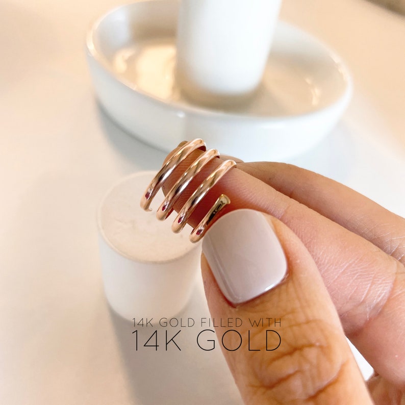 14KGF Rose Gold Coil Ring Wrap Ring Spiral Ring 14K Rose - Etsy