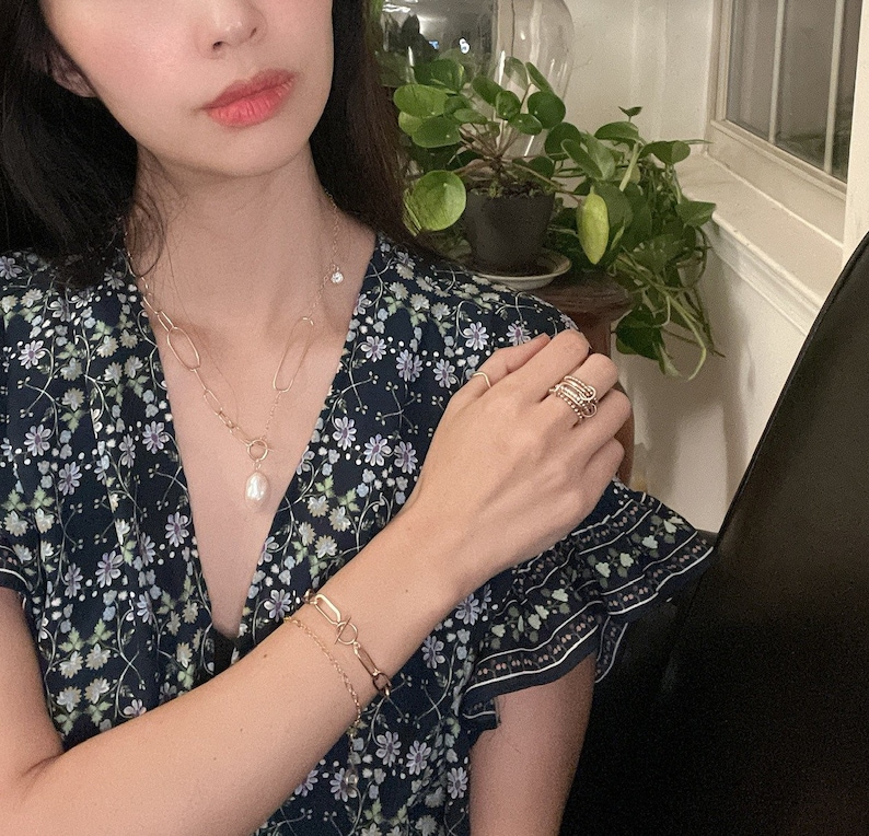 14KGF Multi Link Connected Rings Trinity Ring Tricolor Ring - Etsy